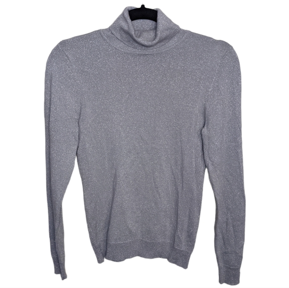Worthington | Sweaters | Worthington Metallic Silver Turtleneck Sweater ...